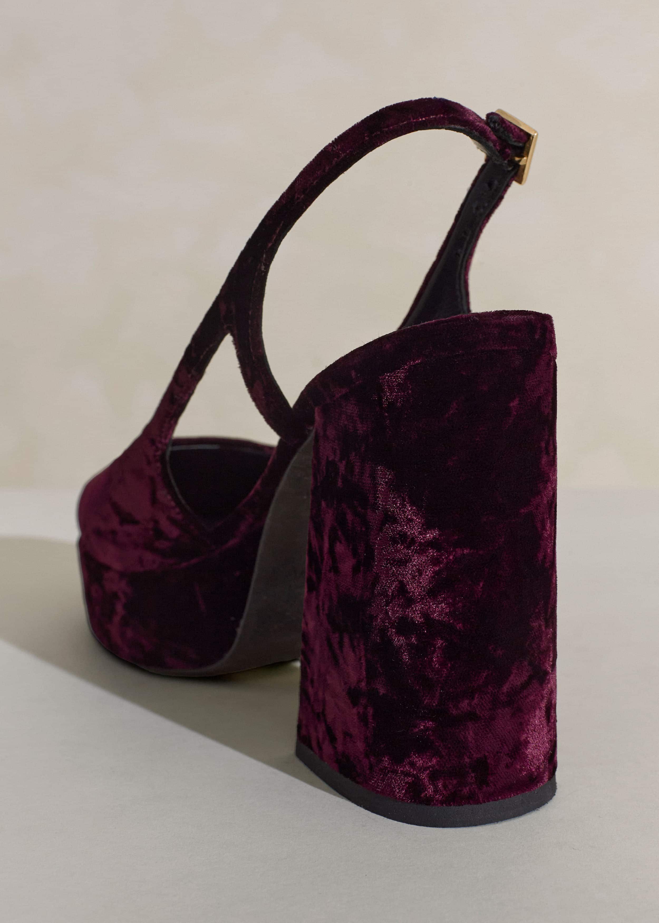 Women's Purple Crushed Velvet Platform | ME+EM