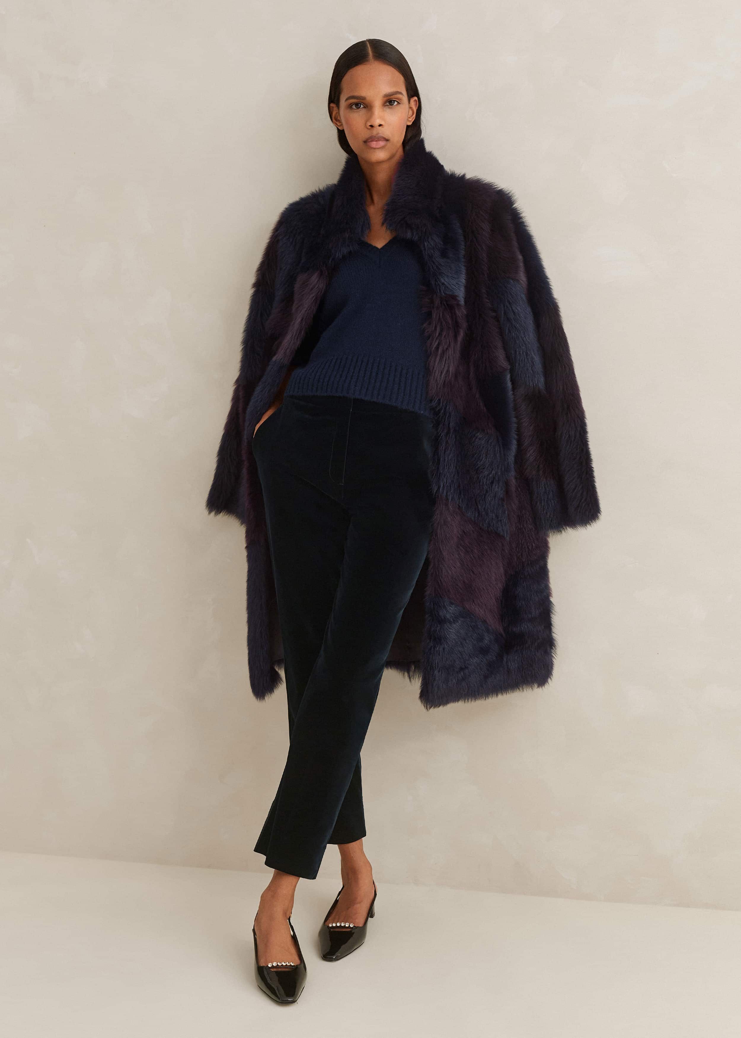 Women's Blue Velvet Slim Crop Trouser | ME+EM