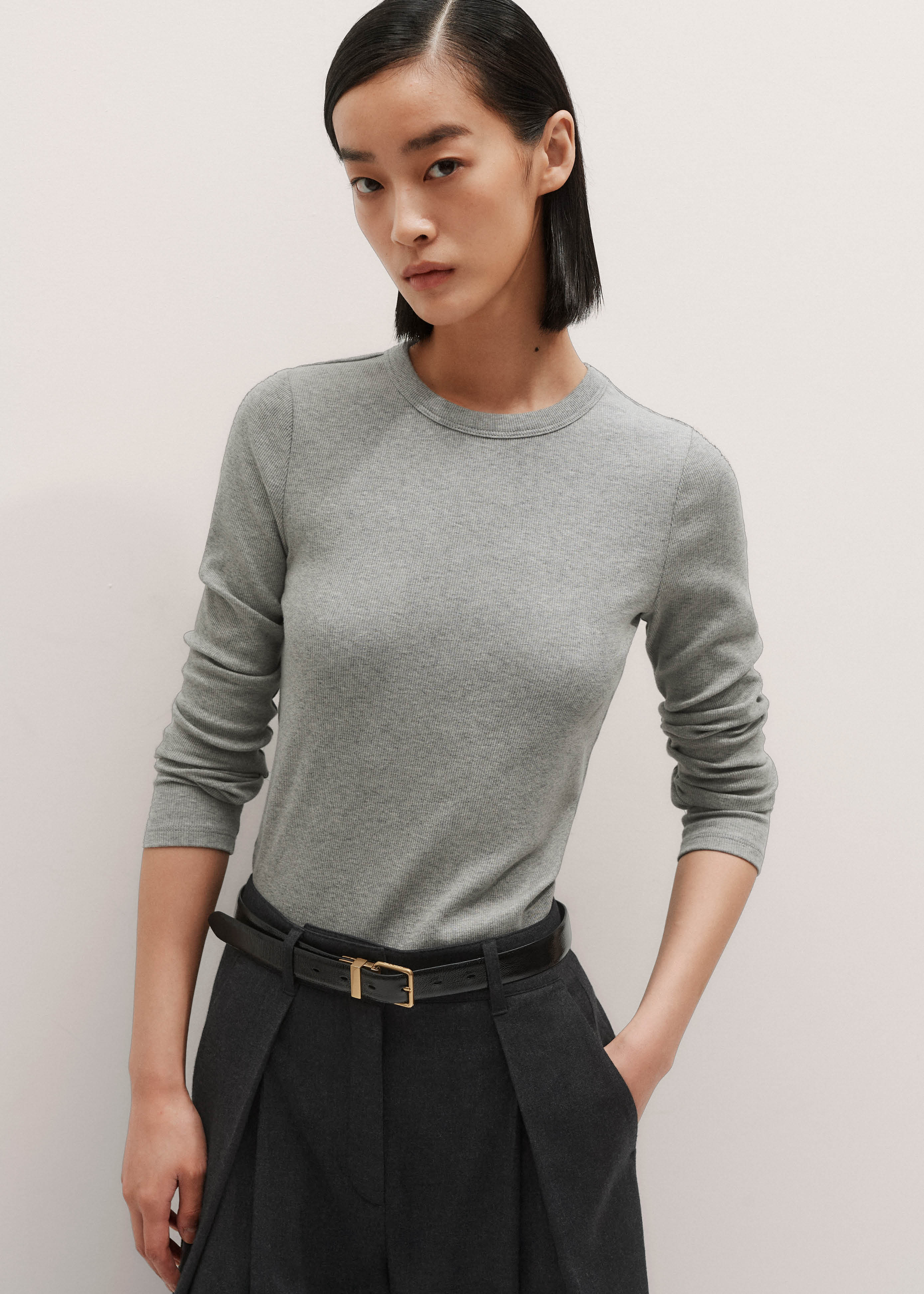 Women's Grey Perfect Basic Top | ME+EM