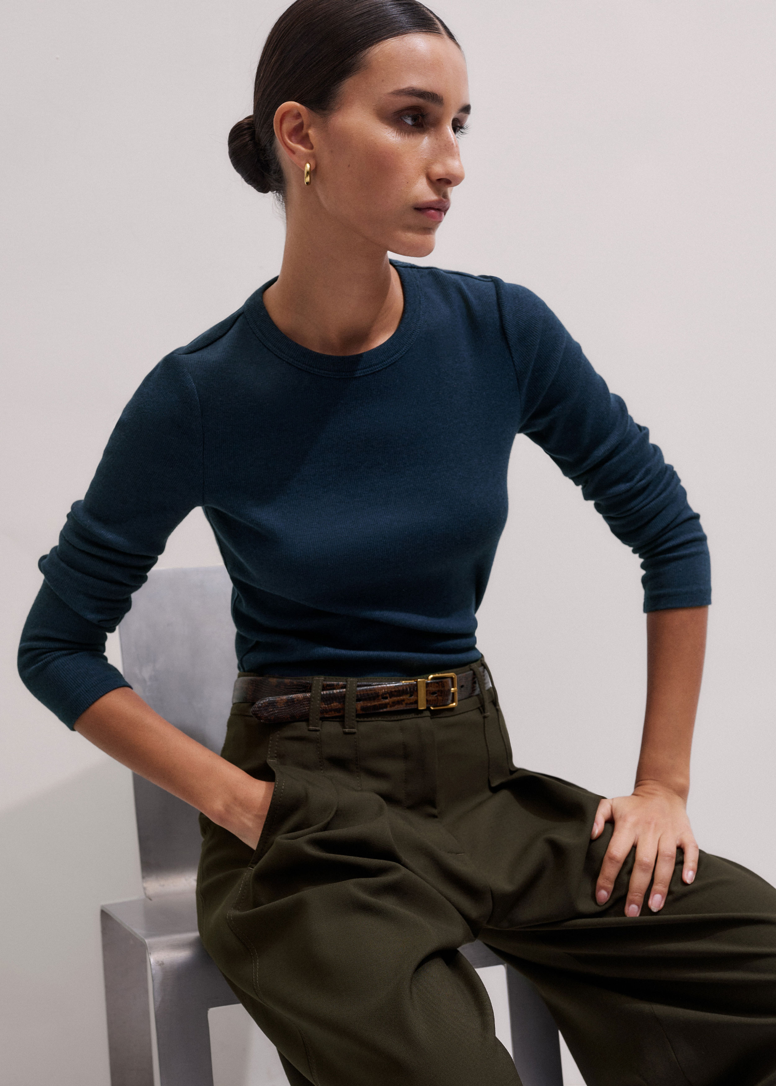 Women's Navy Perfect Basic Top | ME+EM