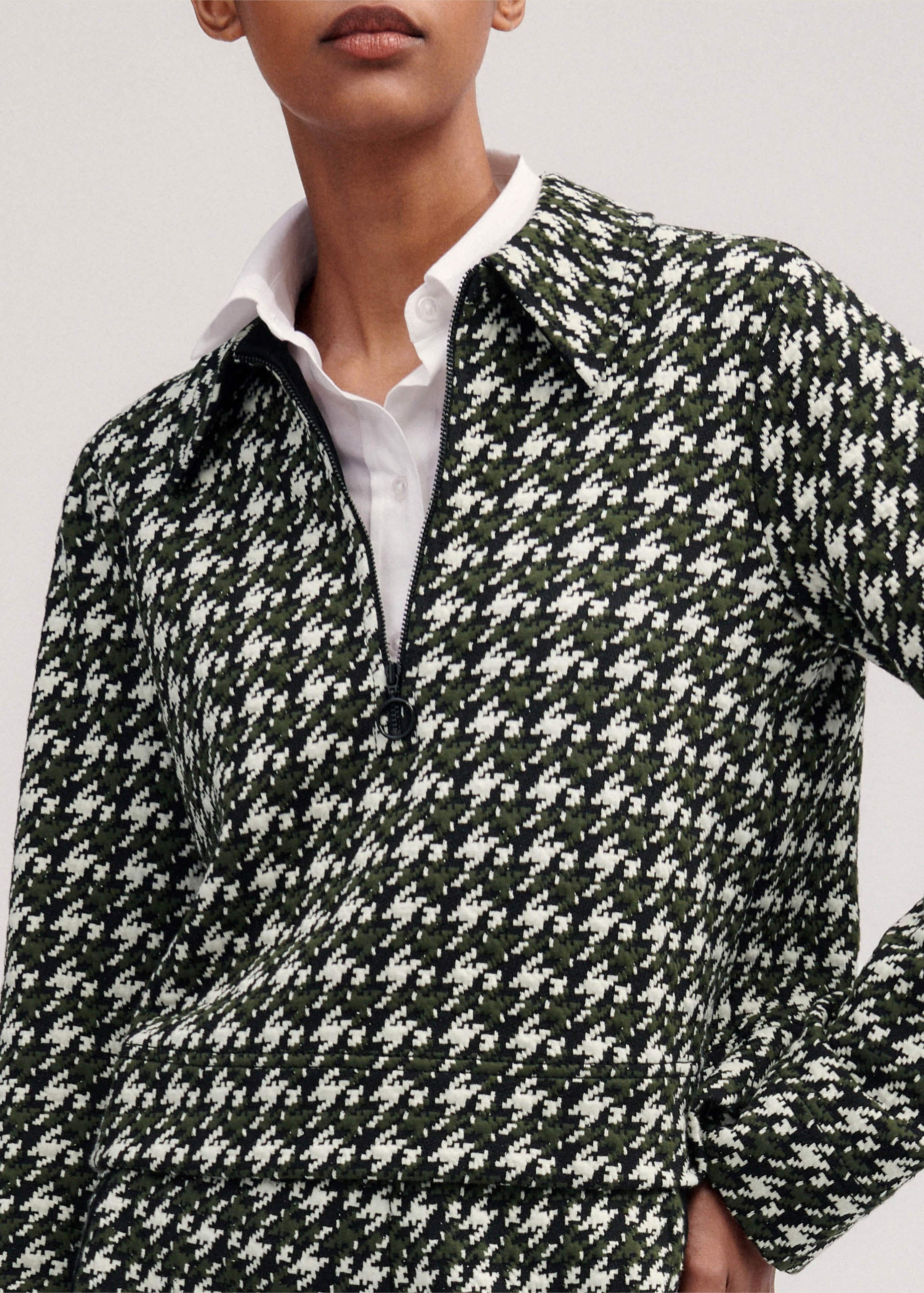 Women's Black Travel Tailoring Houndstooth Box Top | ME+EM