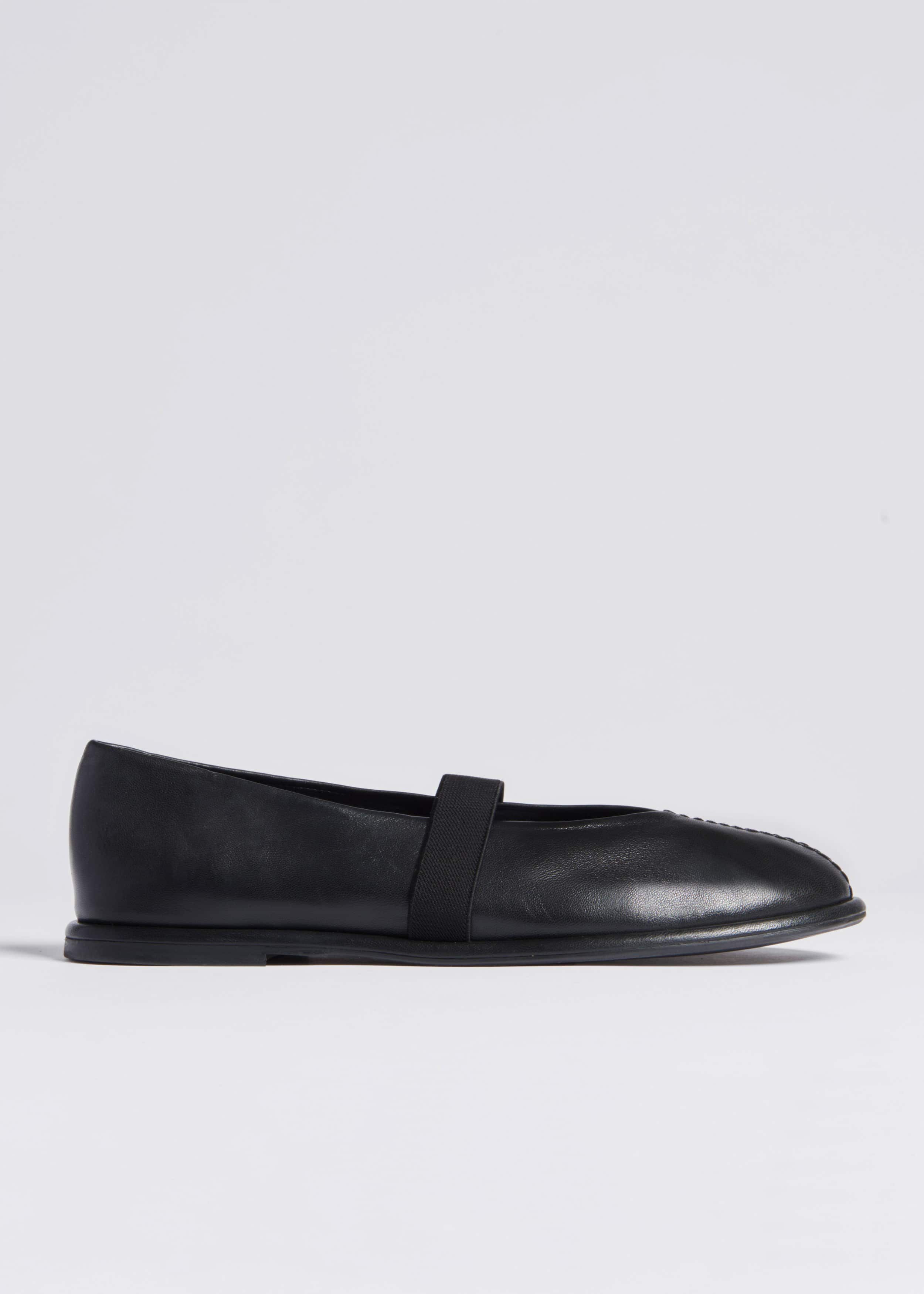 Women's Black Elasticated Strap Mary Jane | ME+EM