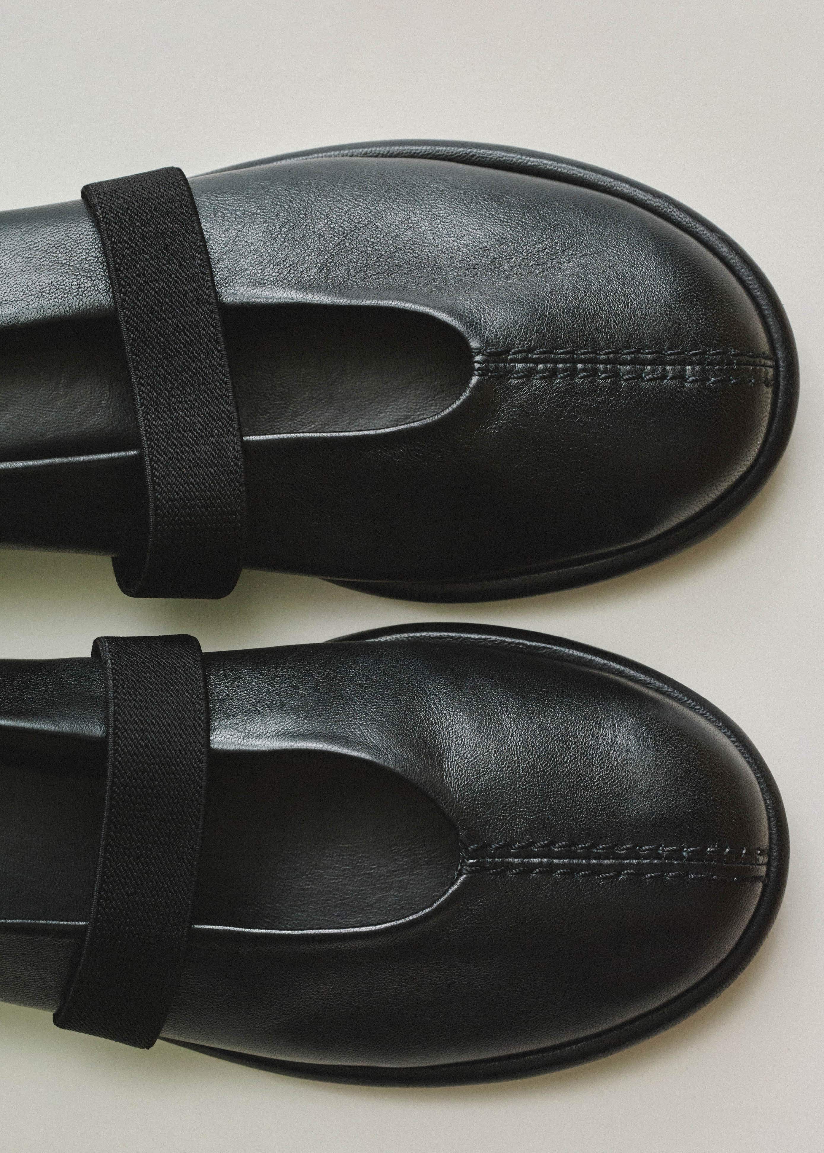 Women's Black Elasticated Strap Mary Jane | ME+EM