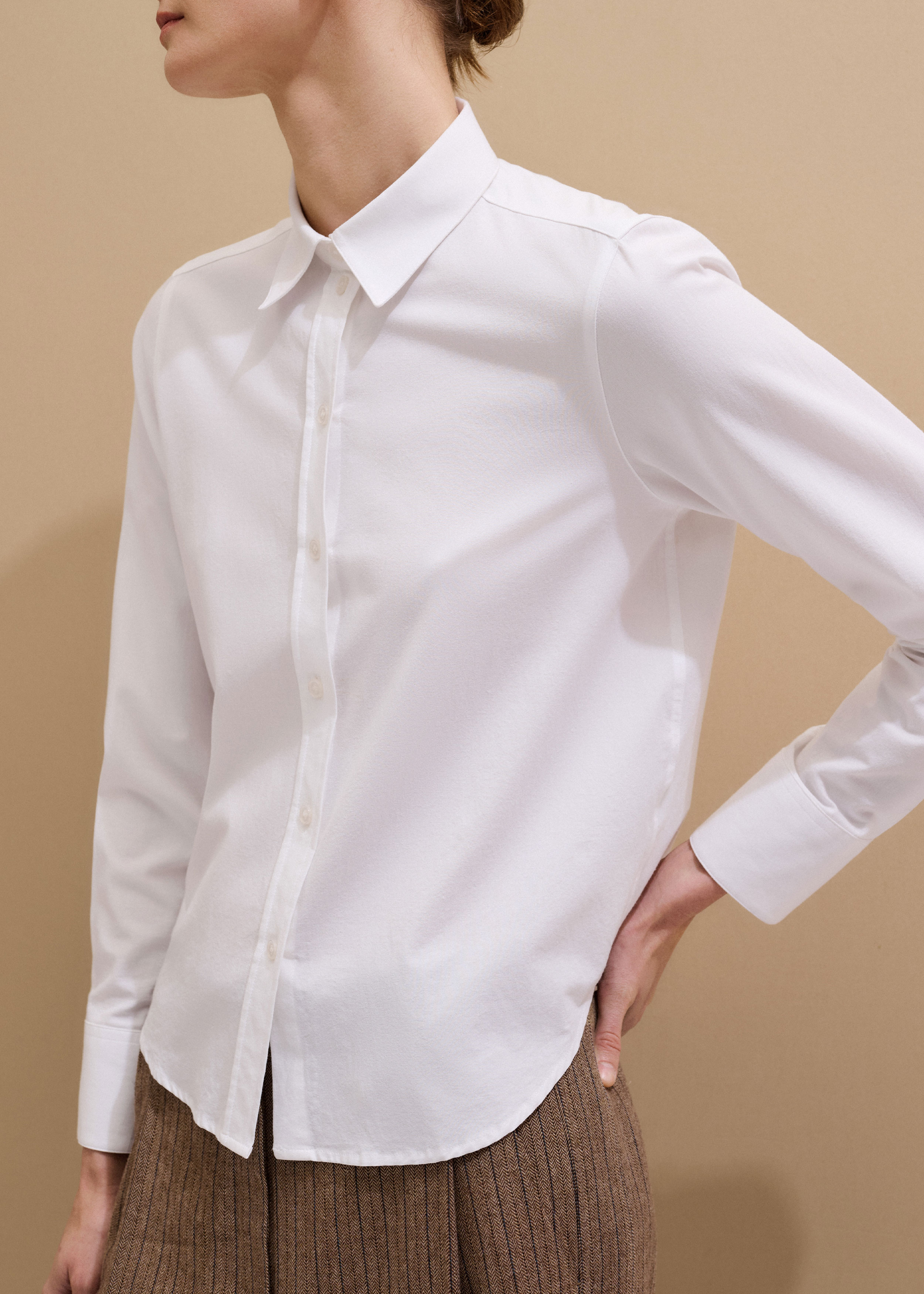 Women's White Travel Layering Shirt | ME+EM