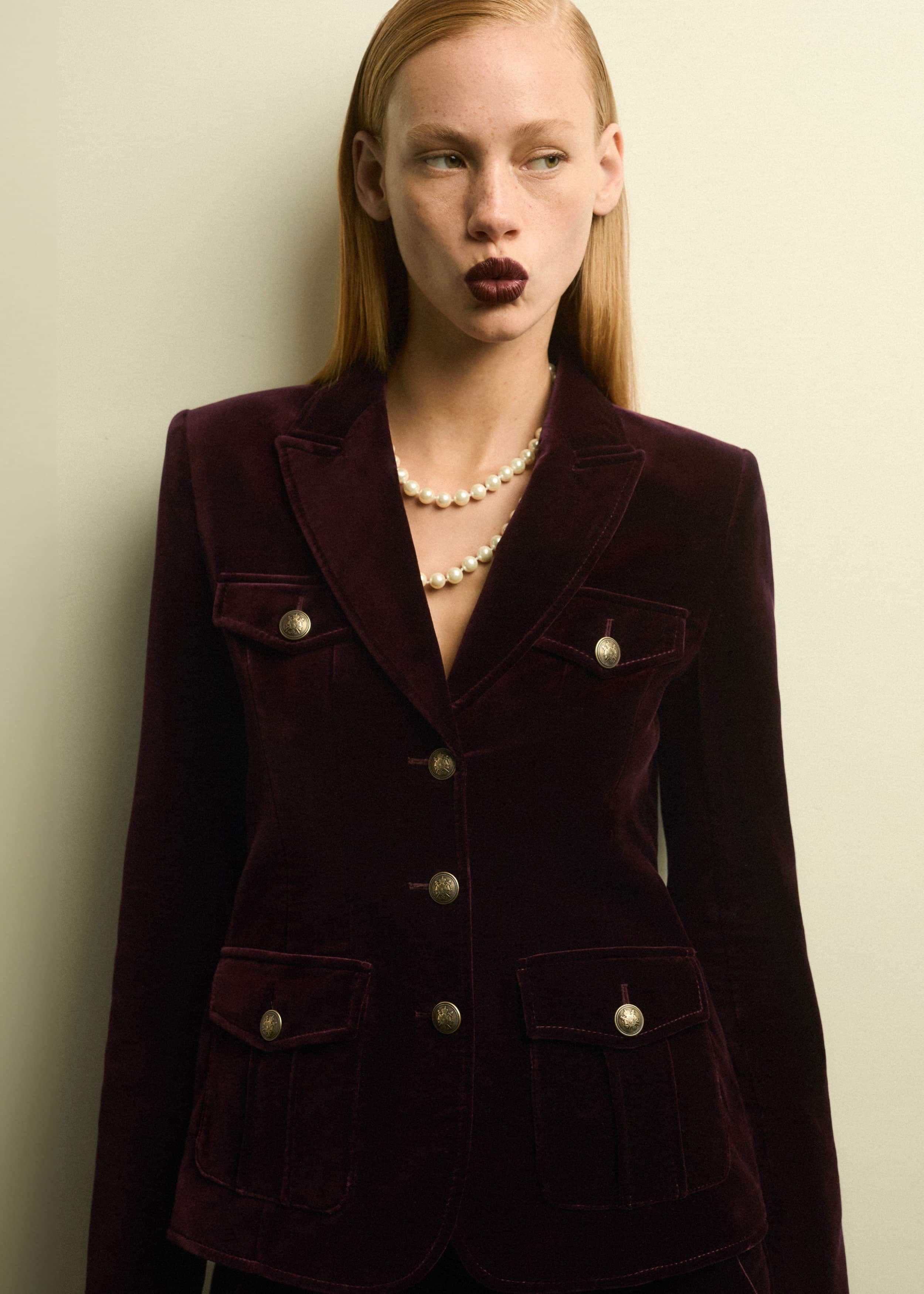 Women's Red Velvet Evening Jacket | ME+EM