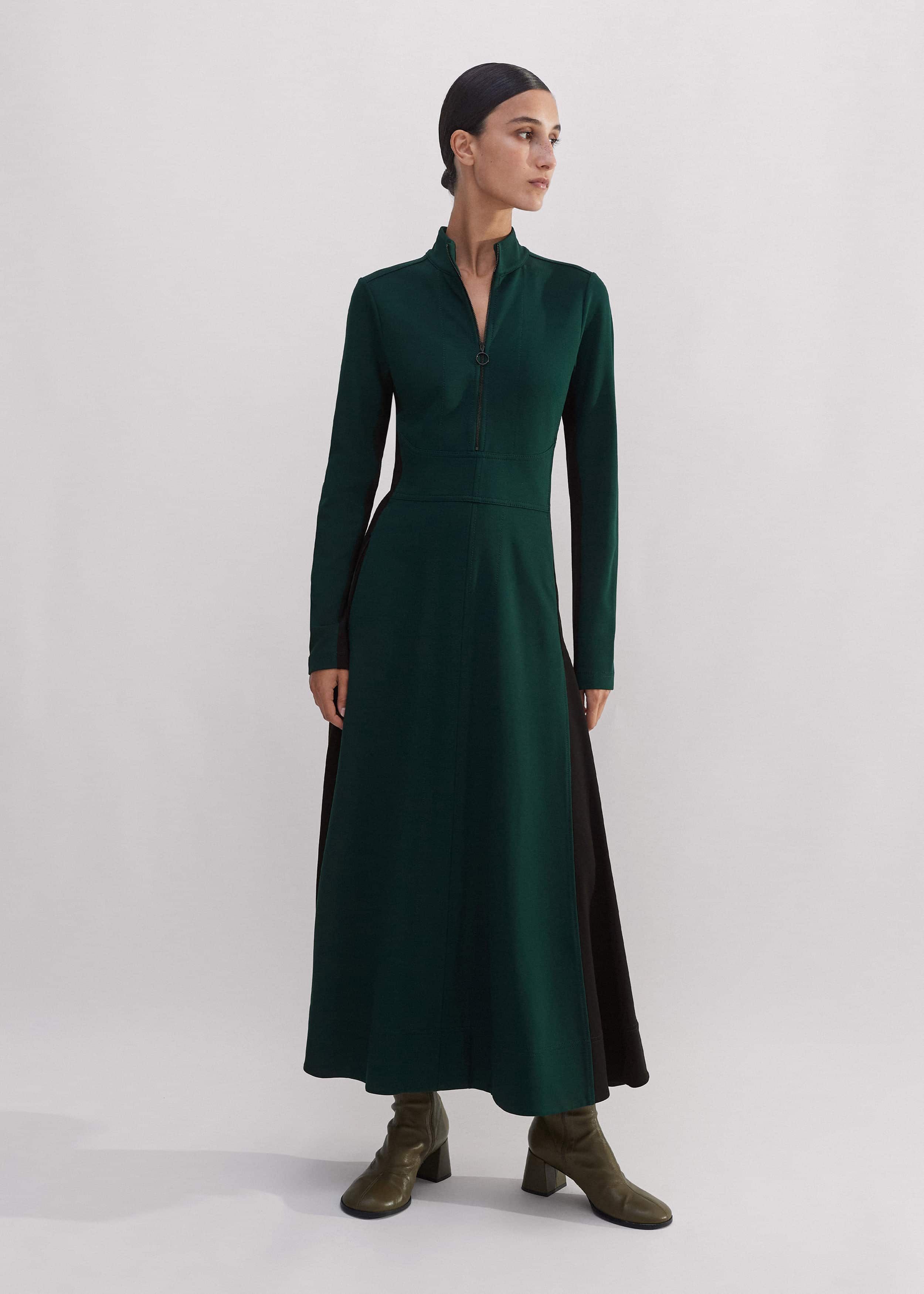 Women's Green Travel Tailoring Color Block Maxi Dress | ME+EM