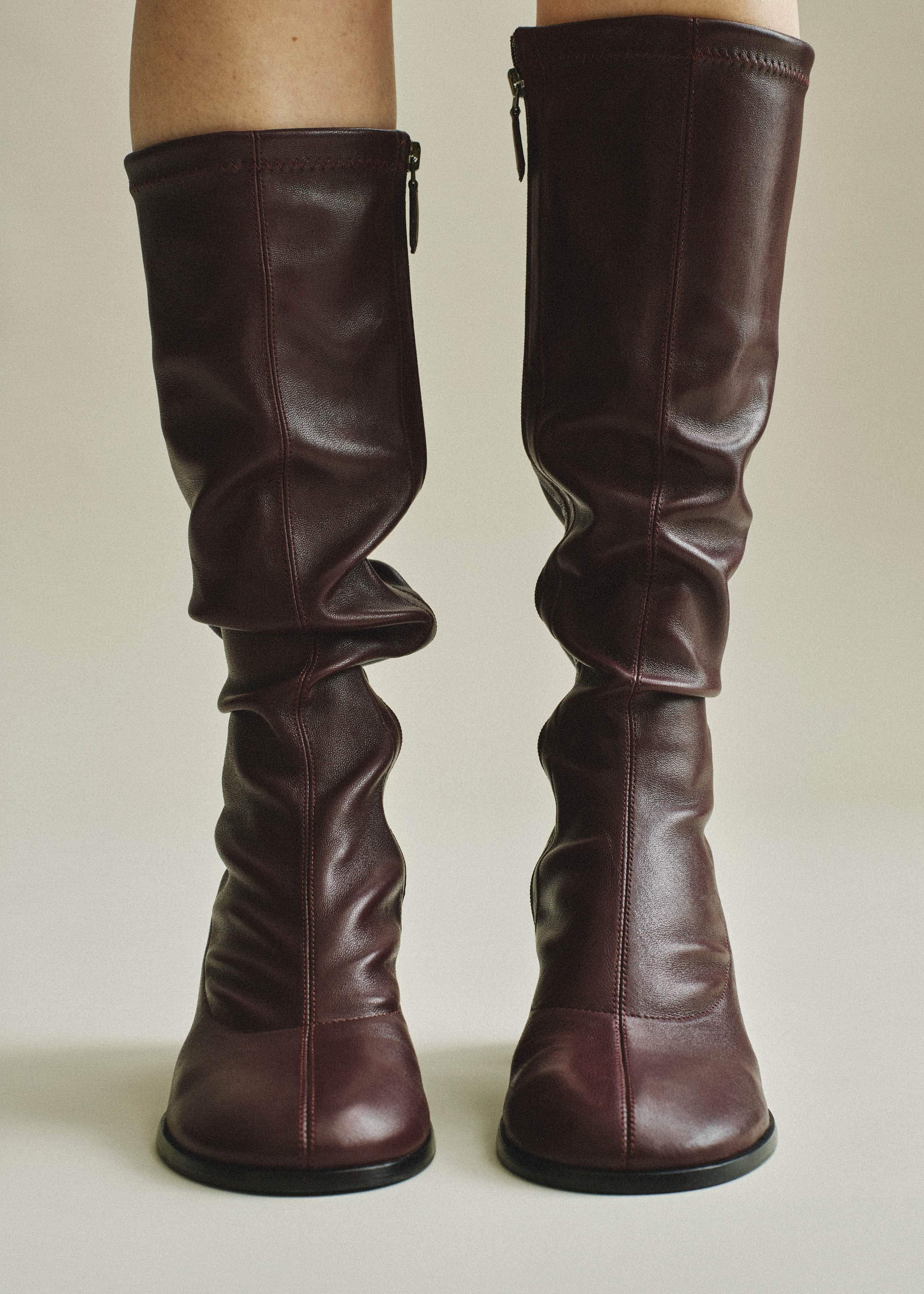 Women's Red Stretch Knee-High Boot | ME+EM