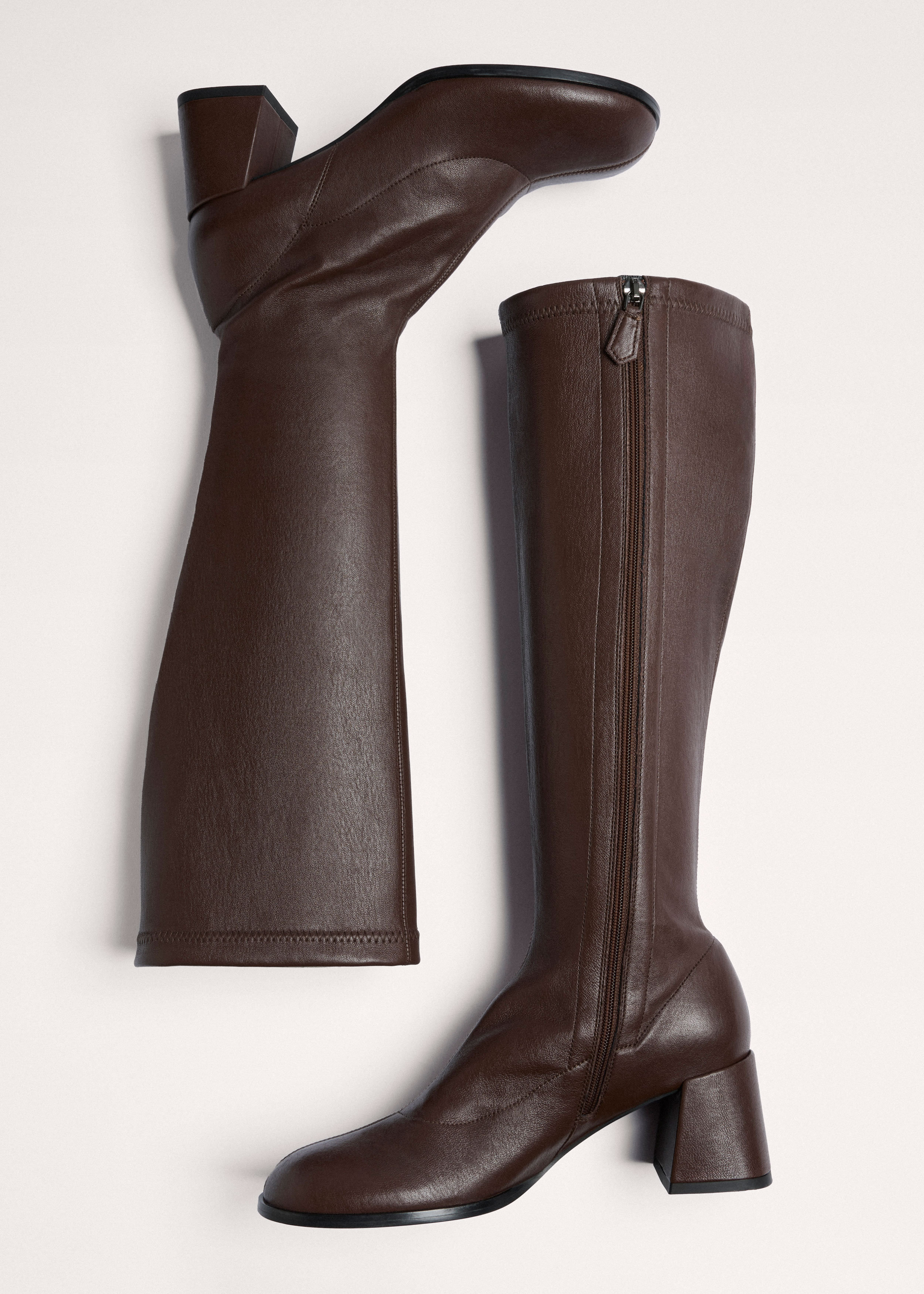 Women's Brown Knee-High Stretch Boot | ME+EM