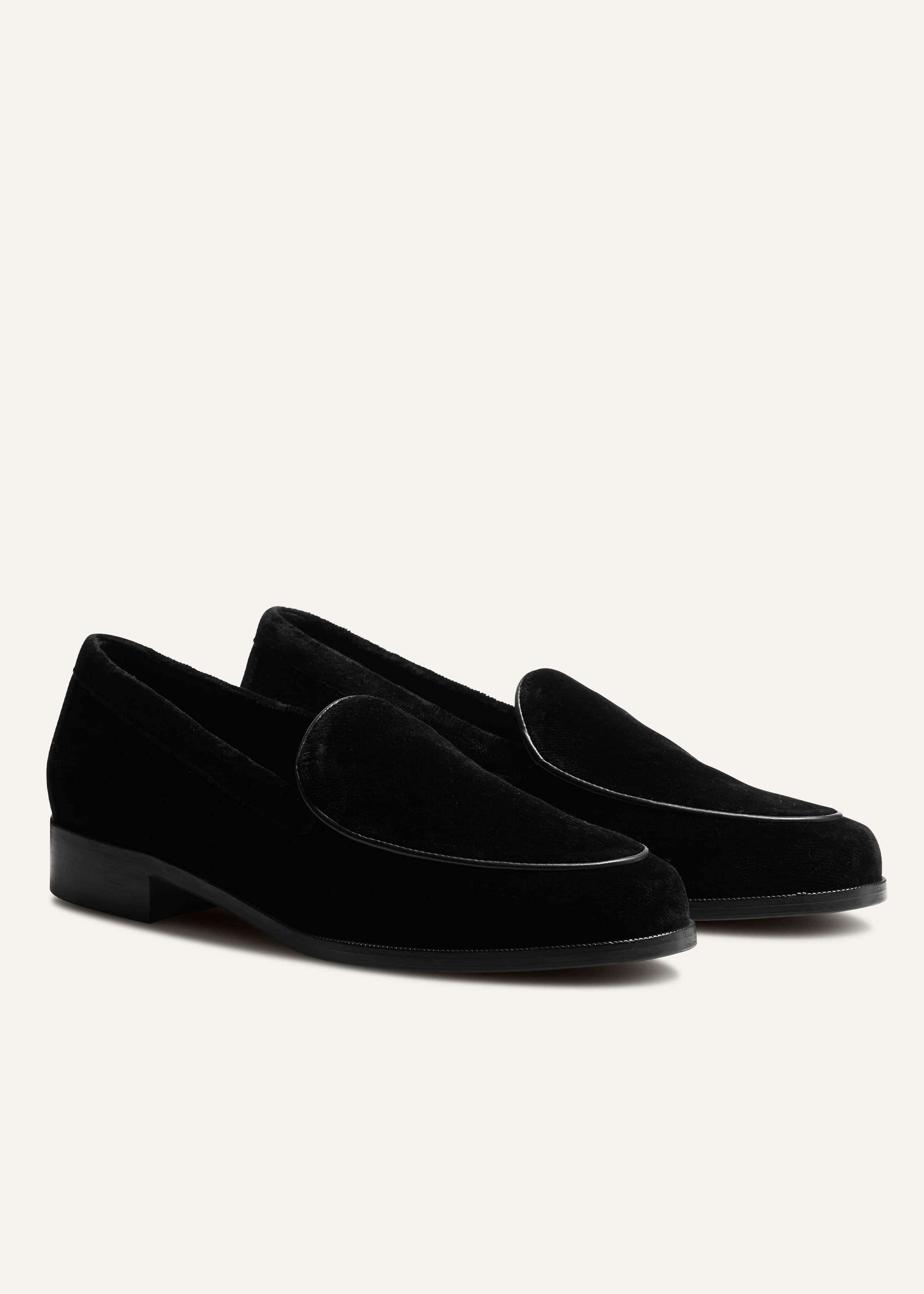 Women's Black Velvet Tux Shoe | ME+EM