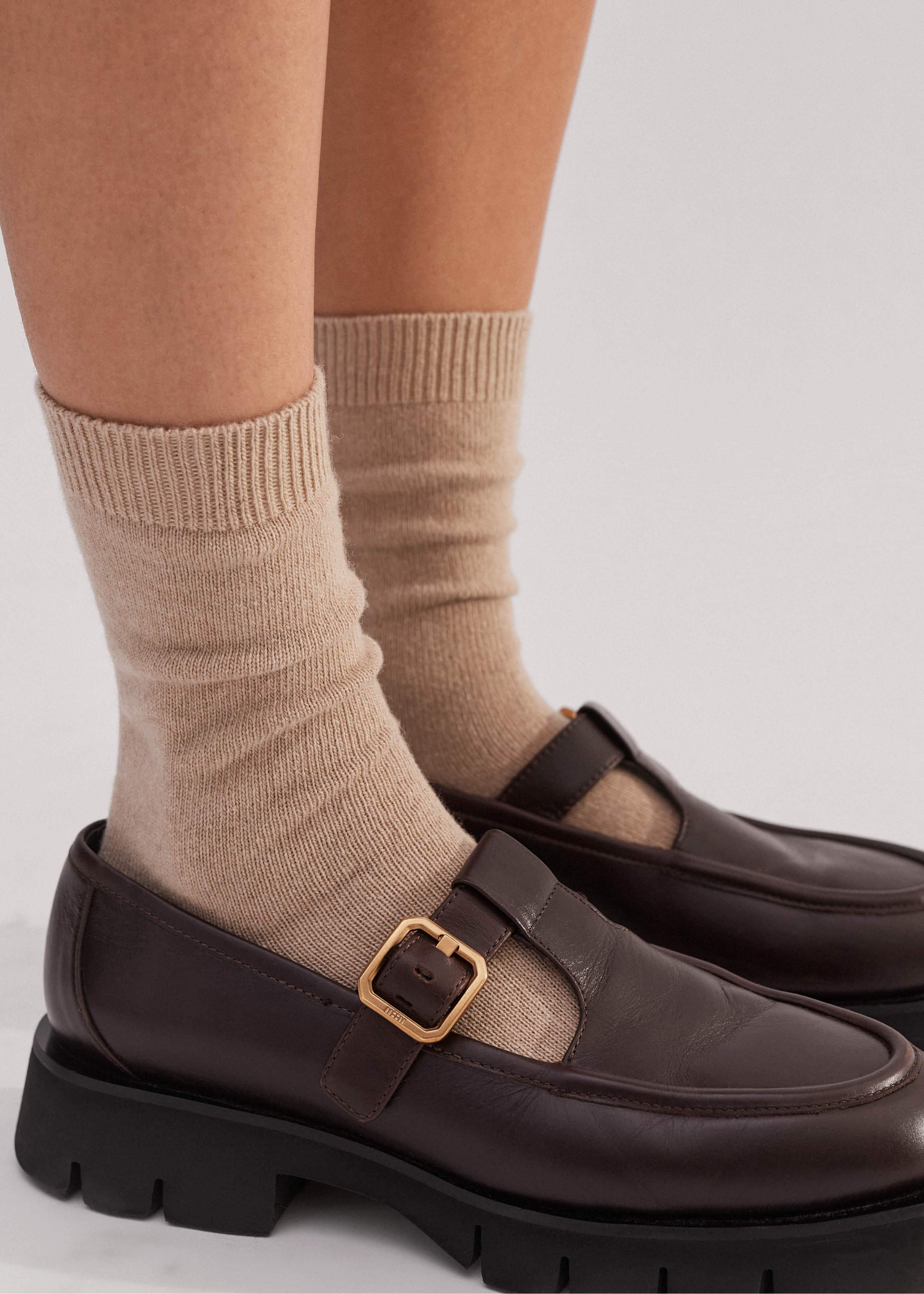 Women's Beige Falke Cosy Wool Socks | ME+EM