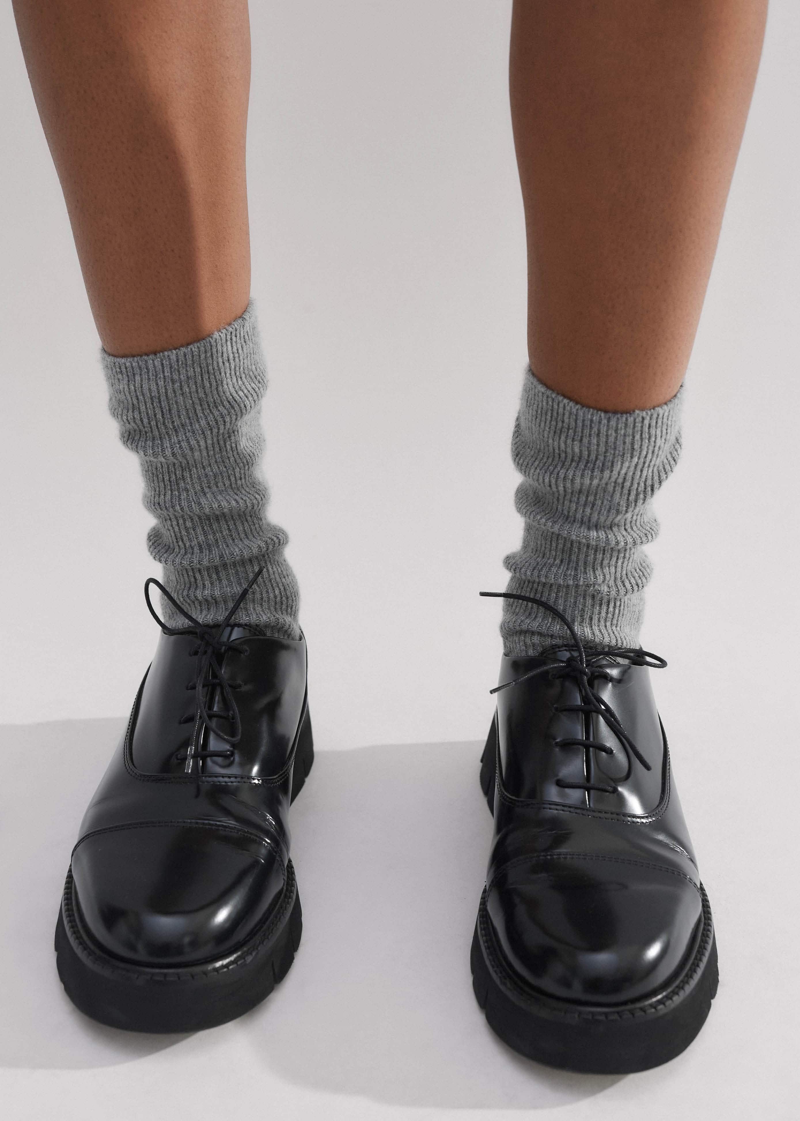 Women's Grey Cashmere-Blend Socks | ME+EM