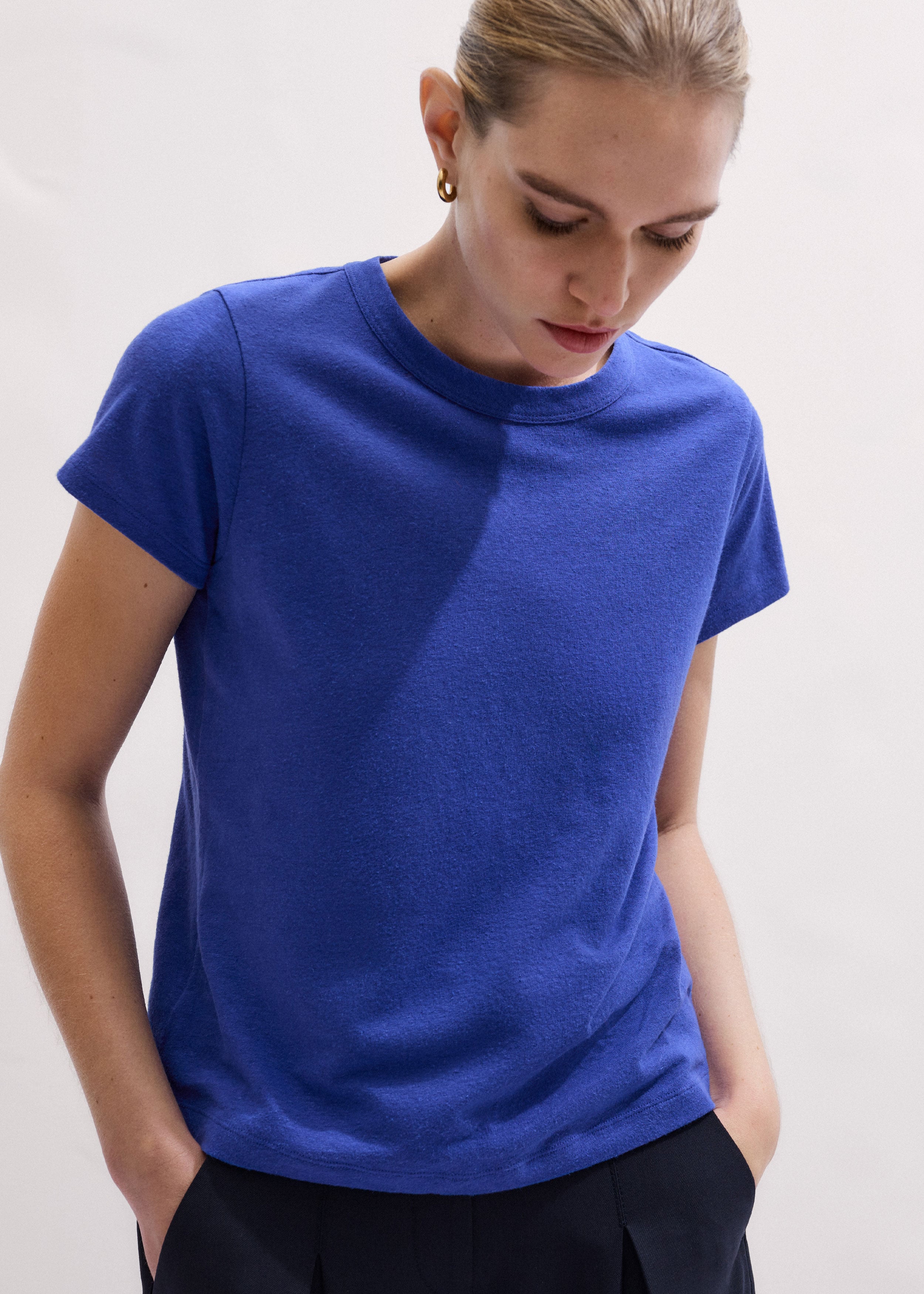 Women's Blue Soft Washed Tee | ME+EM