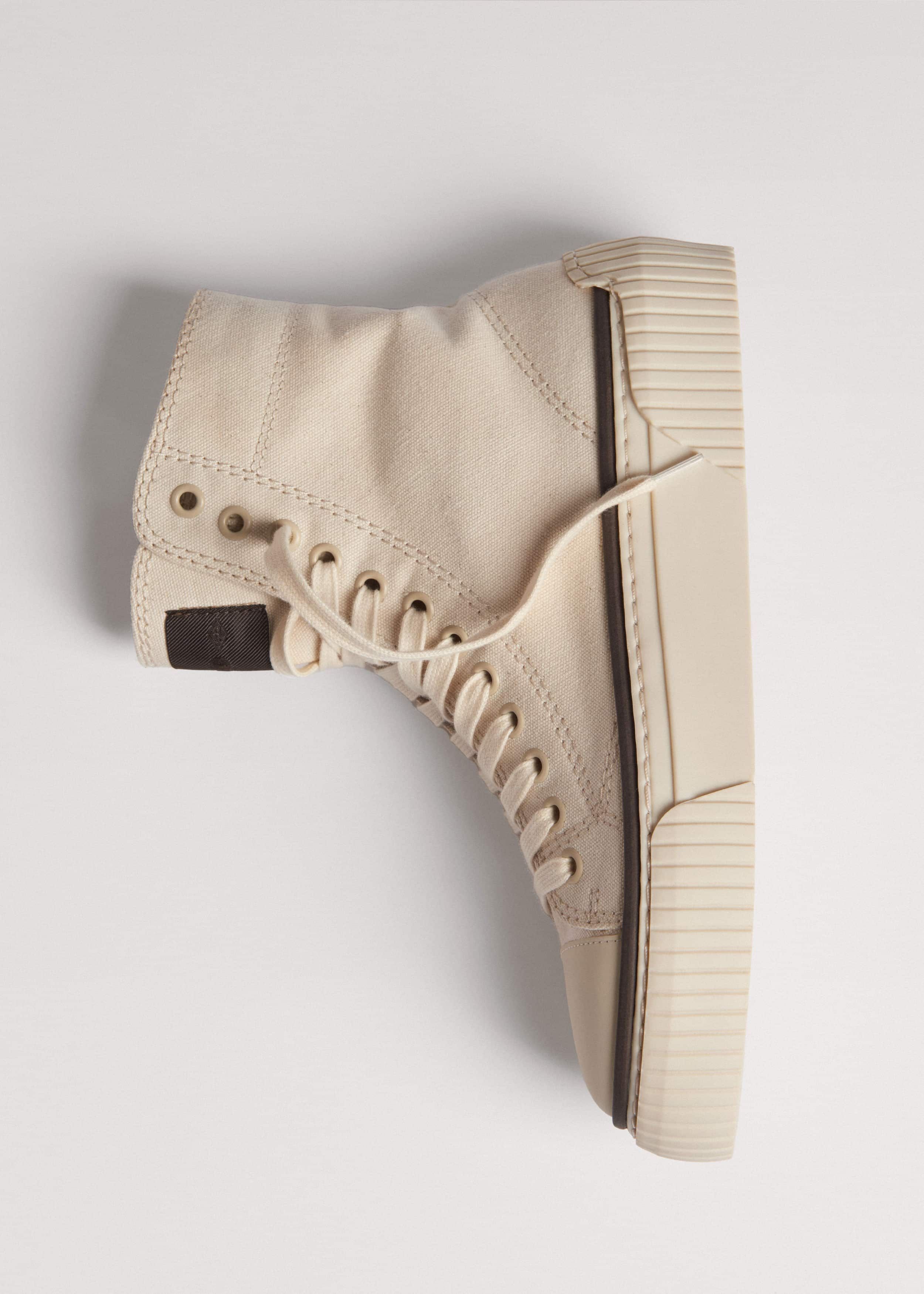 Women's Cream Canvas High Top Sneaker | ME+EM