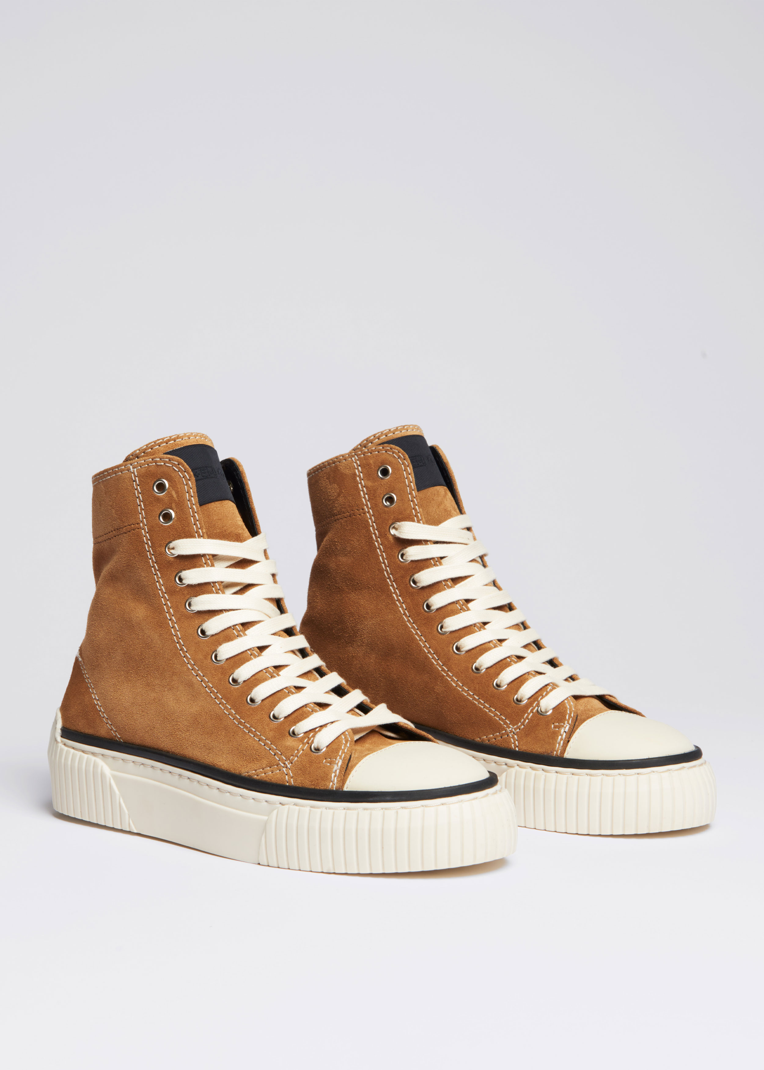 Women's Brown Suede High Top Sneaker | ME+EM