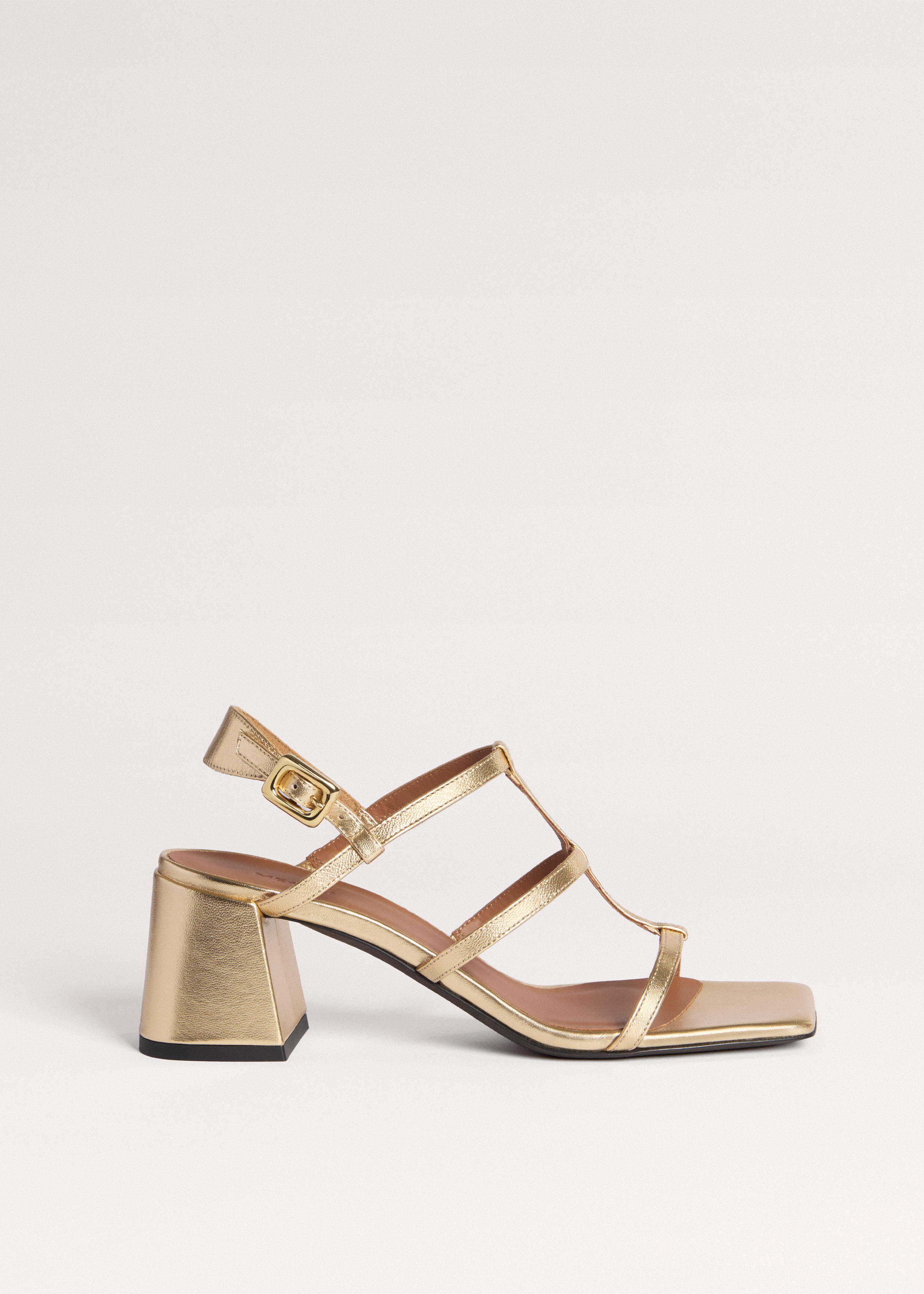 Women's Gold Caged Occasion Sandal | ME+EM