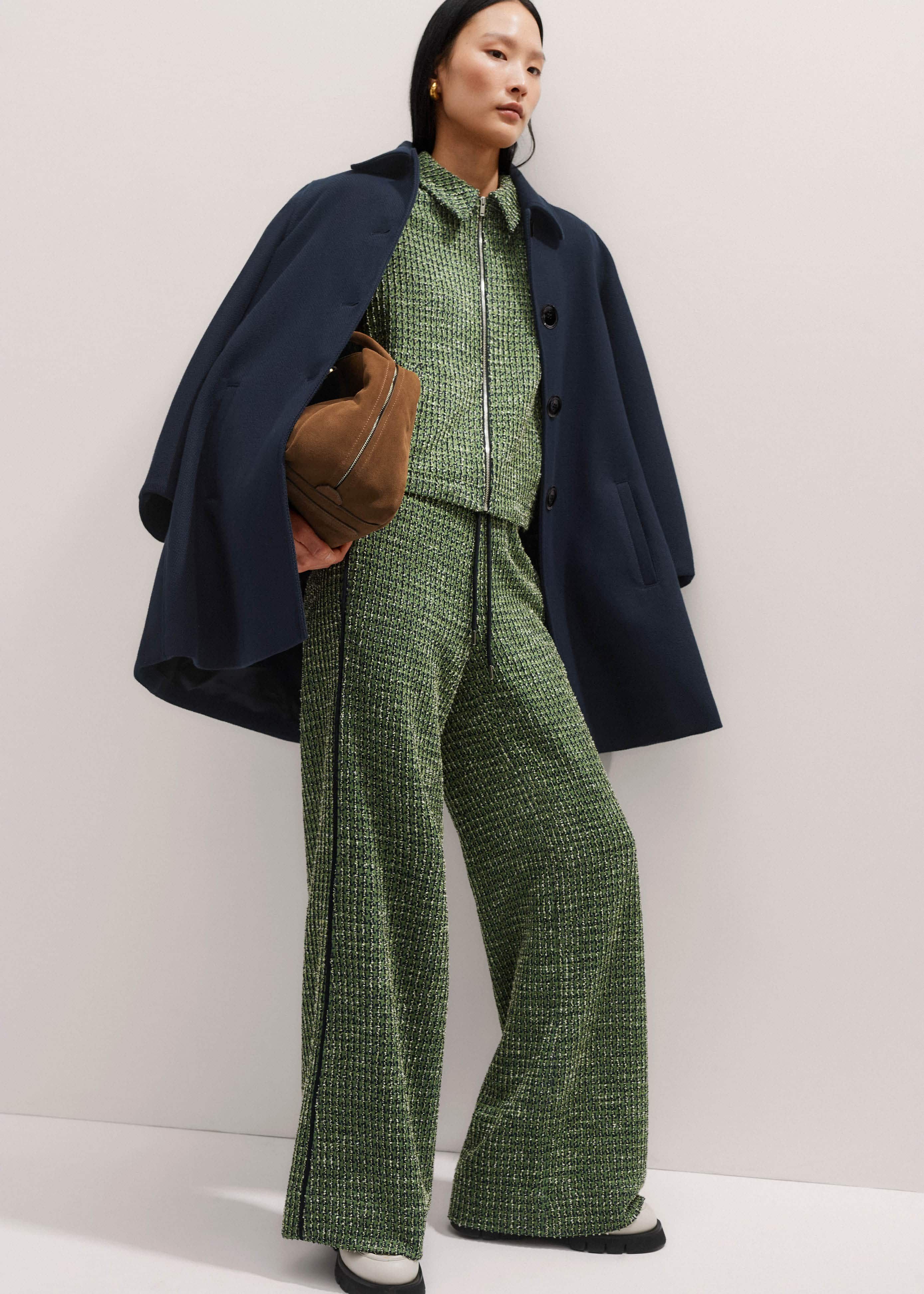 Women's Green Tweed Track Pant | ME+EM
