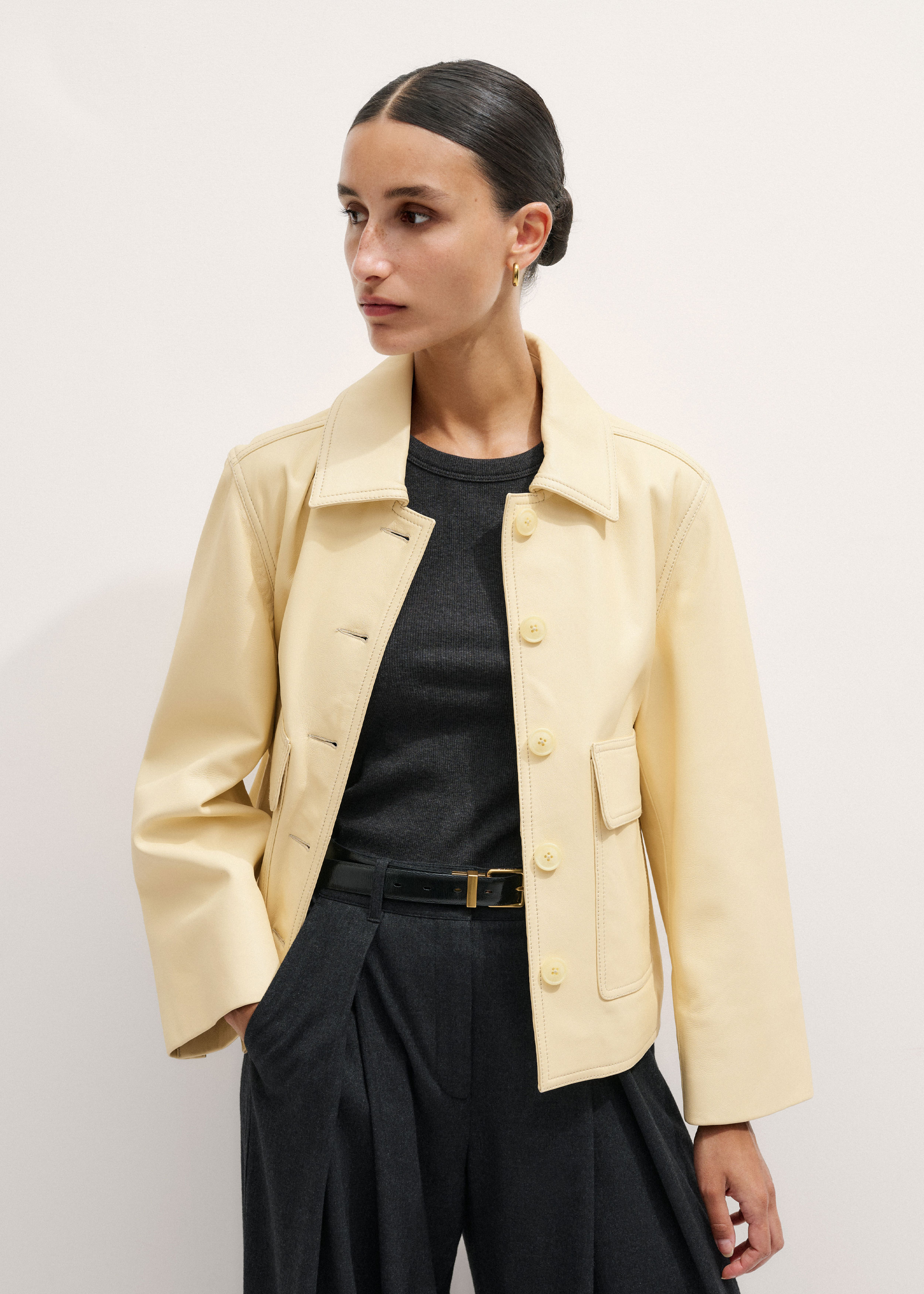 Women's Yellow Relaxed Shacket | ME+EM