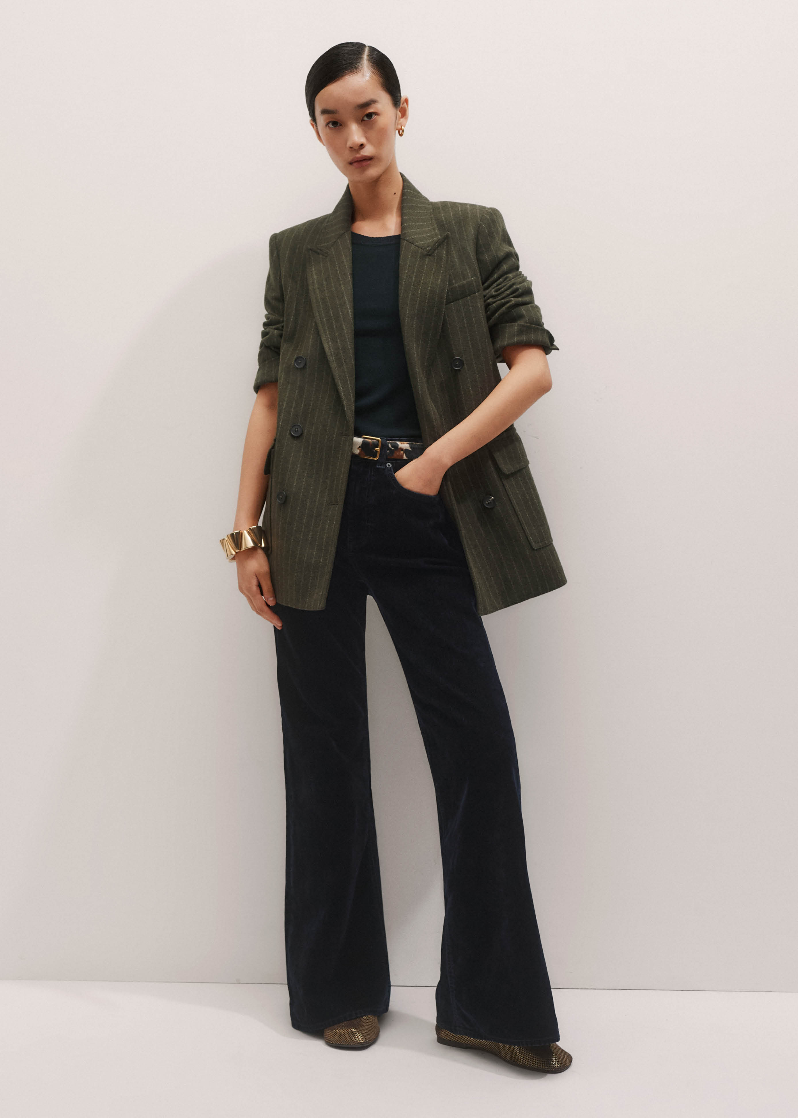 Women's Blue Velvet Denim Leg Elongator Jean | ME+EM