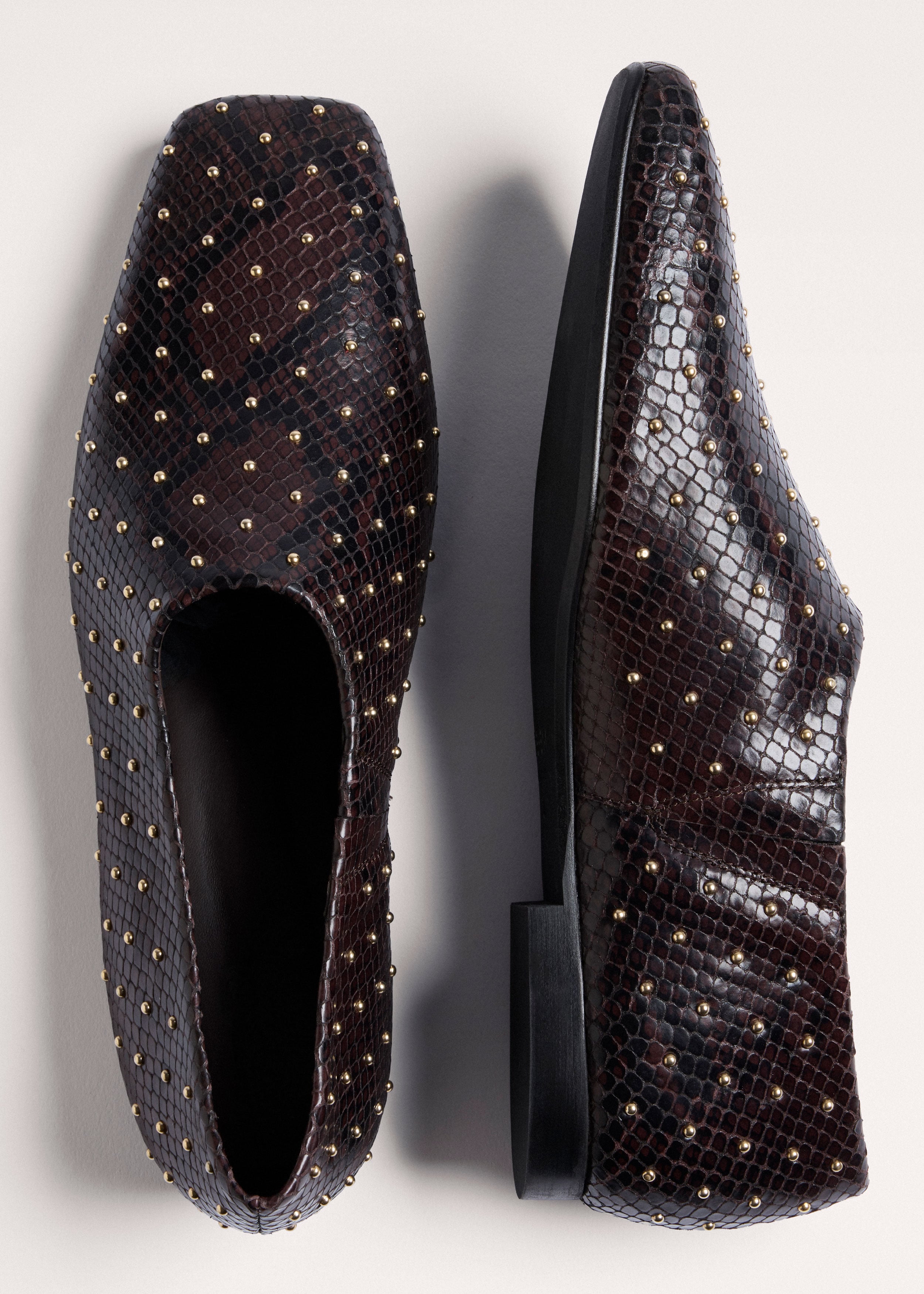 Women's Brown Square Toe Slipper | ME+EM