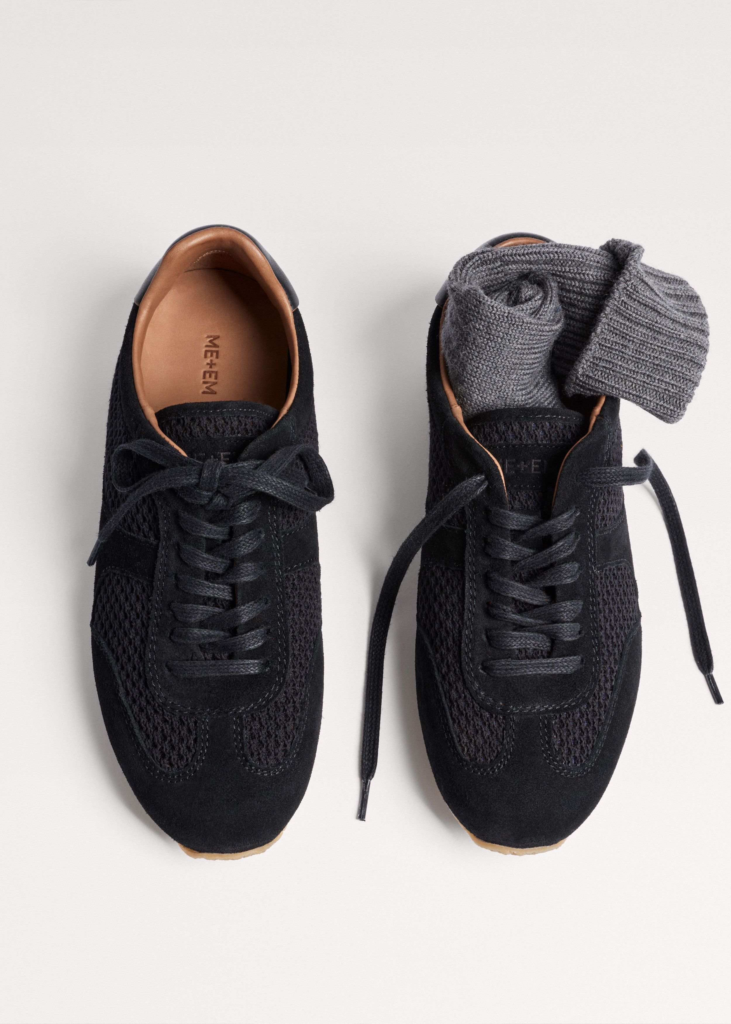 Women's Black Mesh Retro Runner Sneaker | ME+EM