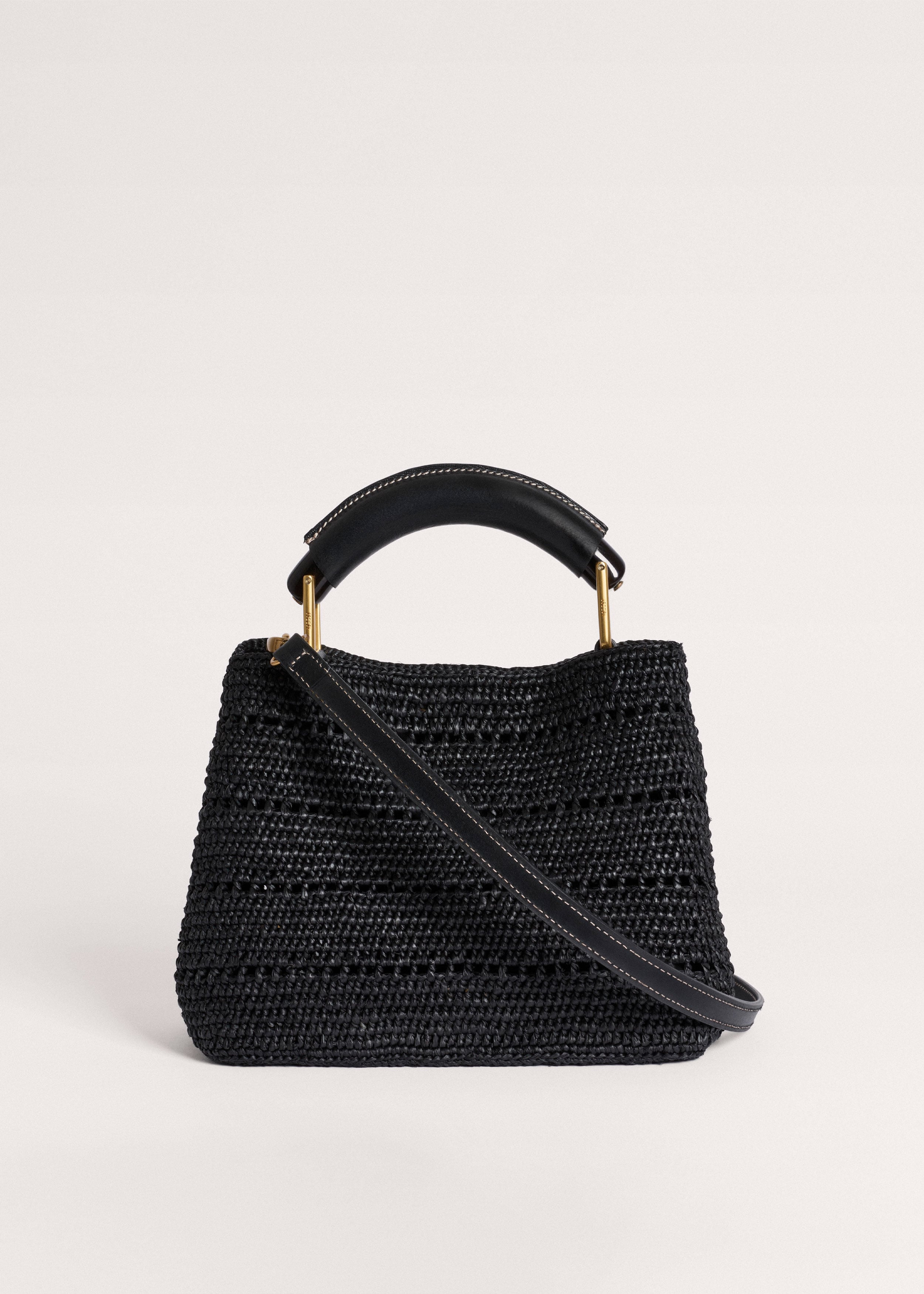 Women's Black Raffia Mini Day Bag | ME+EM