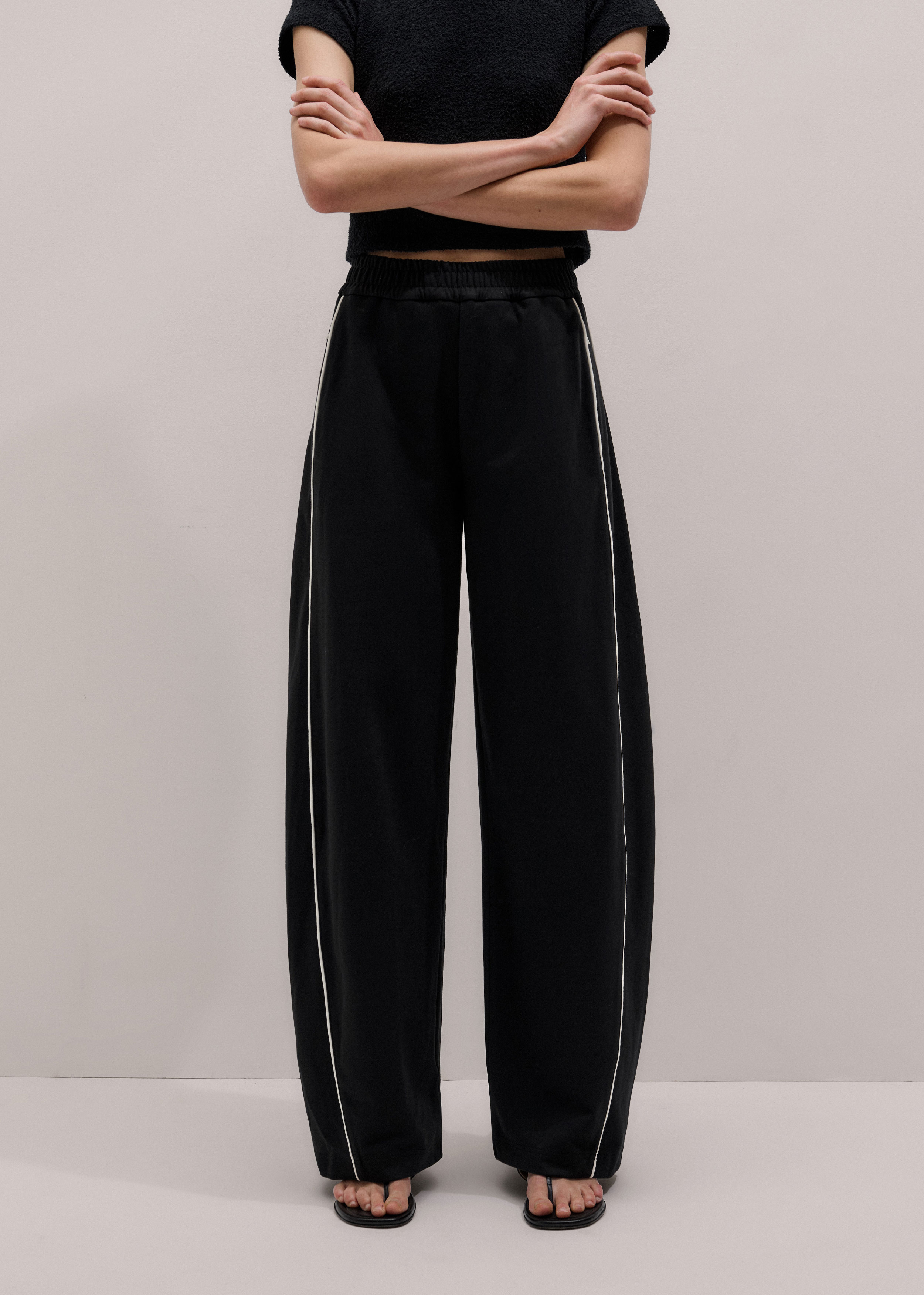 Women's Black Wide Barrel Track Pant | ME+EM