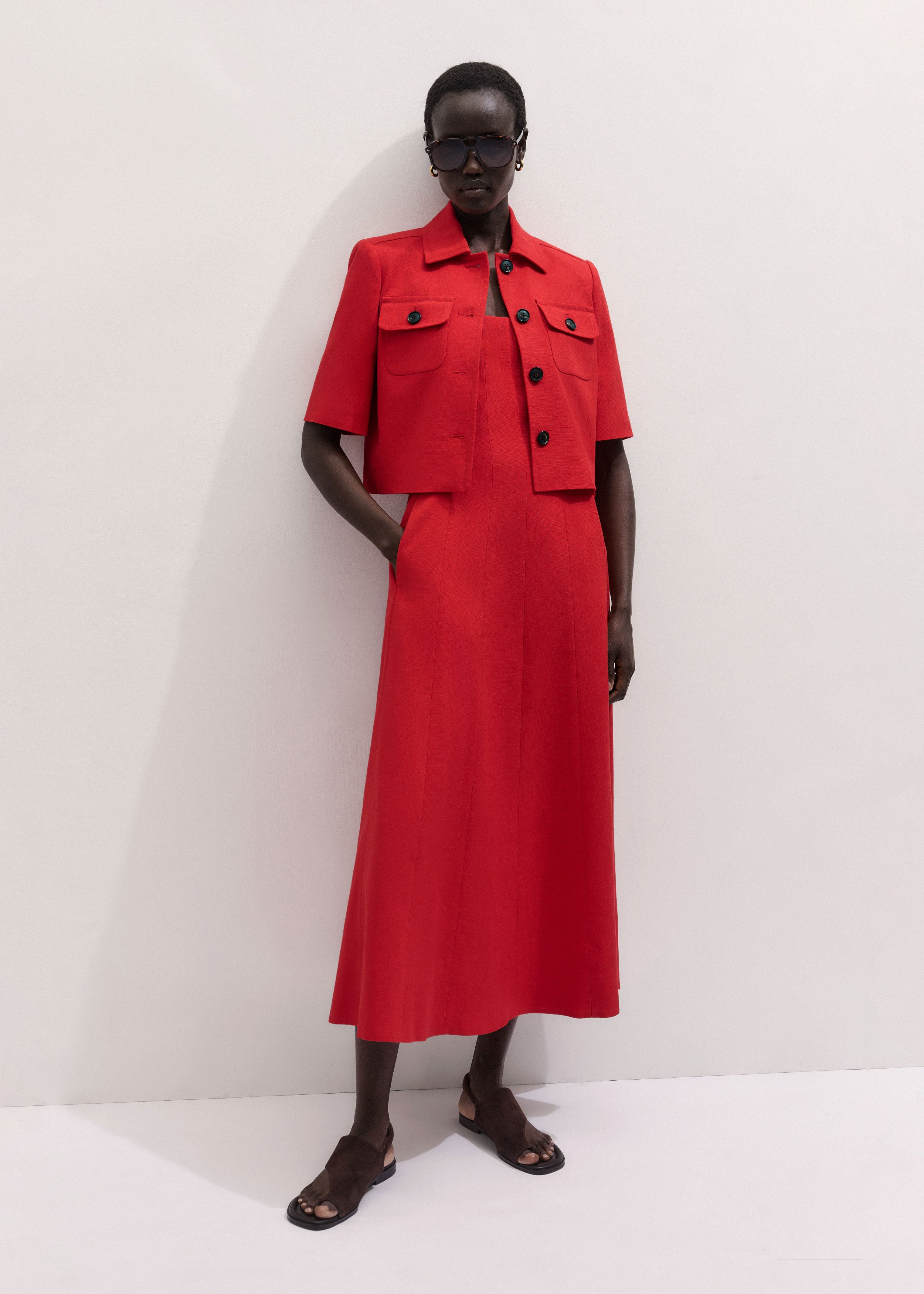 Women's Red Box Crop Jacket Co-ord | ME+EM